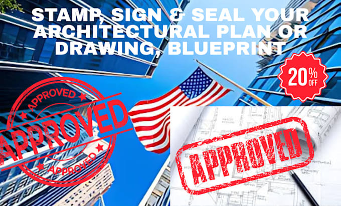 Review, stamp, sign architectural plan, mep, and pe stamp for permit ...