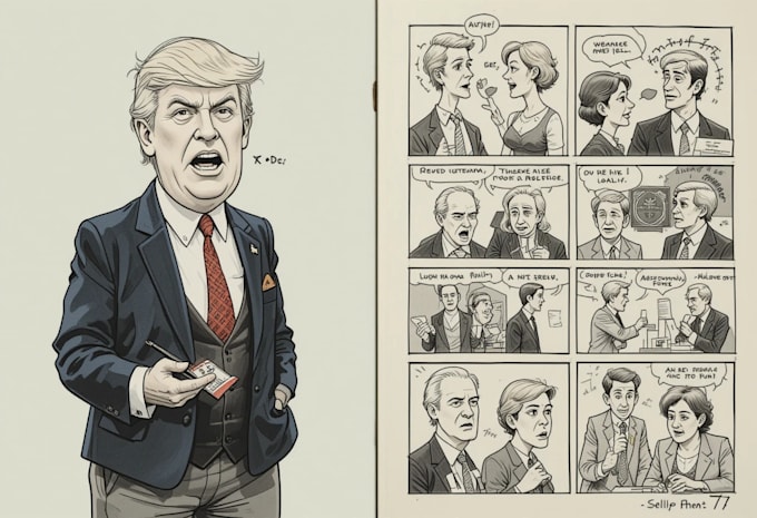 Draw political cartoon and comic strip by Eroroetel | Fiverr