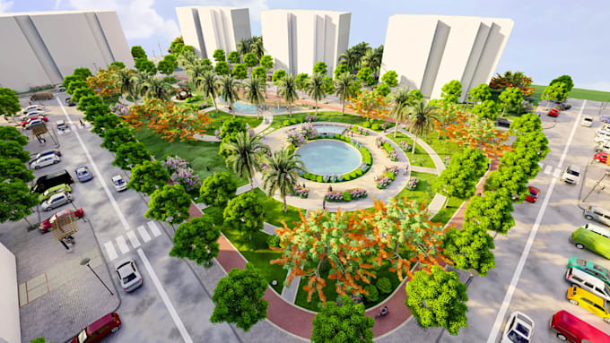 Design resort park render,3d landscape design,site plan layout,rv ...