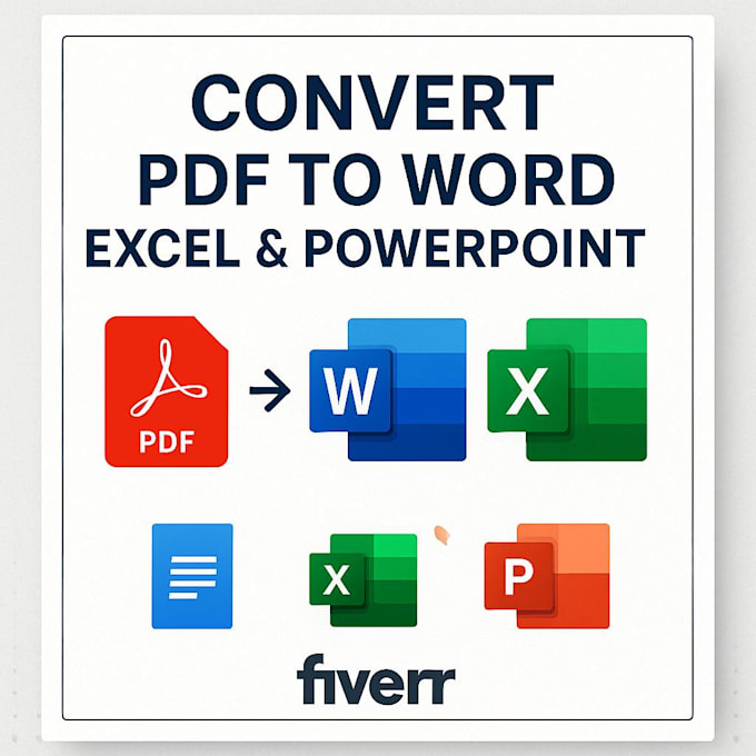 Convert pdf to word, excel, powerpoint or vice versa by Erenworks | Fiverr