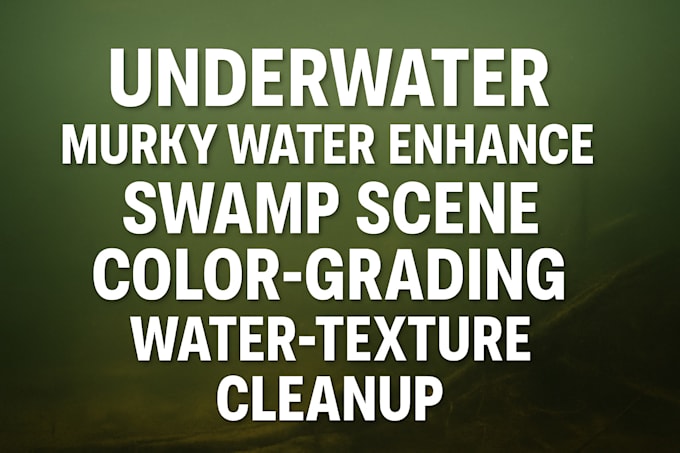 Underwater murky water enhance, swamp scene color grading, water ...