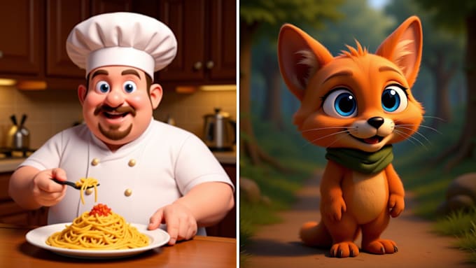 Create a hyper realistic 3d cartoon character or portrait by ...