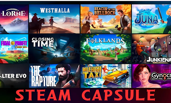 Do steam capsule art game banner poster logo ui game and store page ...