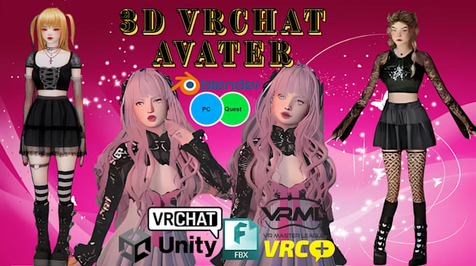Create a custom anime or furry vrchat avater kemono style for pc and ...