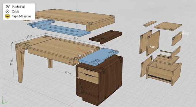 Design 3d, cad, sketchup diy woodworking model and woodworking designs ...