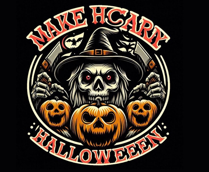 Make custom scary horror halloween logo with illustration by Youssmit ...