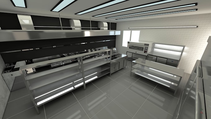 Design realistic 3d commercial kitchen layouts and renders by Hassan968 ...