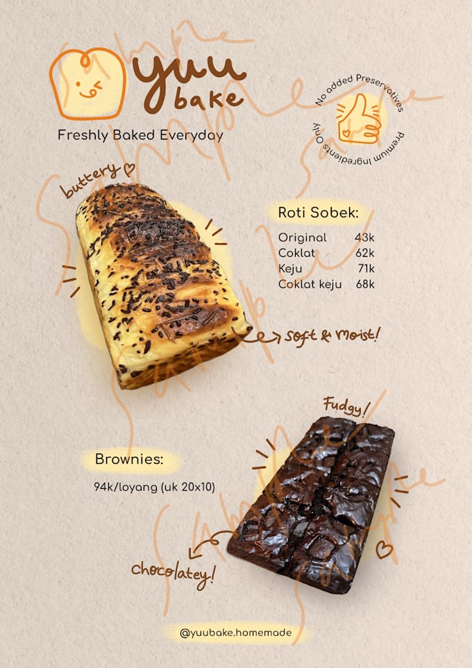Design a bakery menu simple and cute by Rakunlepas | Fiverr