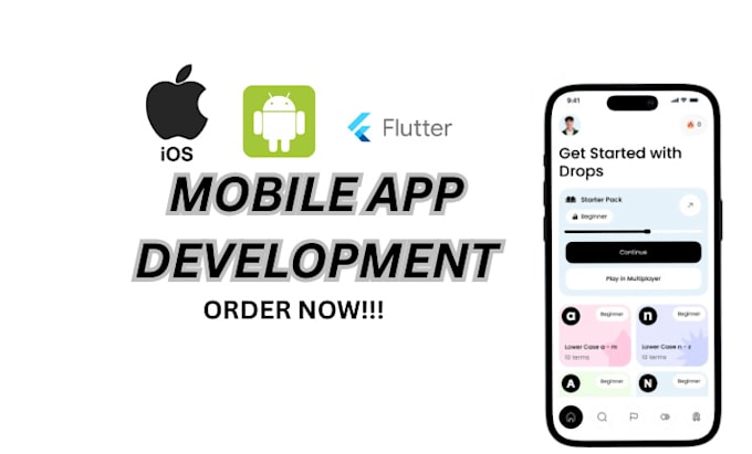 Do mobile app development, ios app, android app creation flutter app development by ...