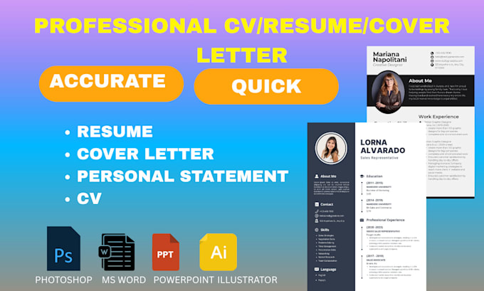 Design, rewrite ats friendly, professional cv, resume, and cover ...