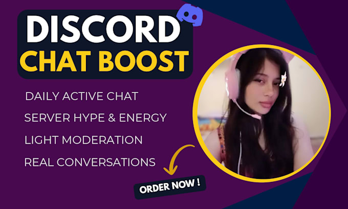 Chat ,hype and boost engagement in your discord server daily by Itspnky | Fiverr
