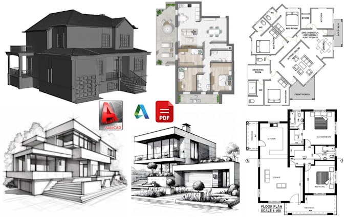 Dibujar arquitectónicamente plano de planta en 3d, renderizar en ...