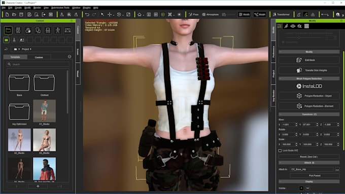 Create reallusion cc4 models, iclone, outfits, retopology, fix rig ...