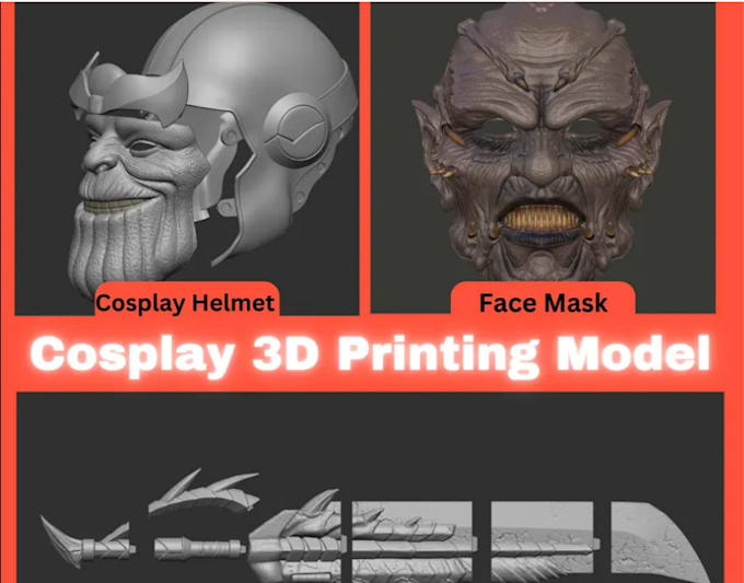 Do cosplay 3d models stl files 3d print,cosplay helmet,face mask or ...
