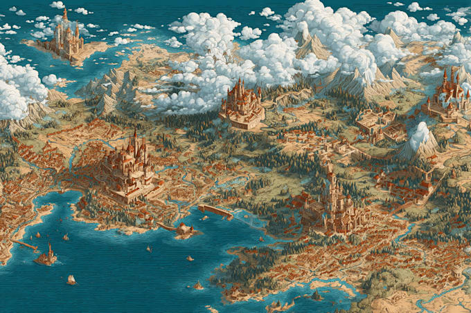 Create a high quality detailed fantasy map for dnd by Marceloarcher ...