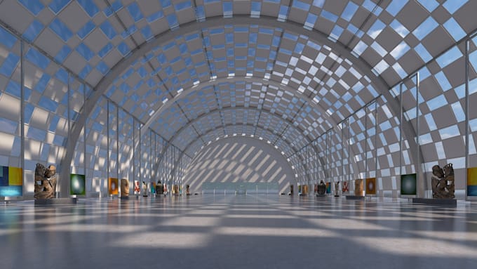 Design a stunning 3d cgi unreal engine art gallery, art museum for ...