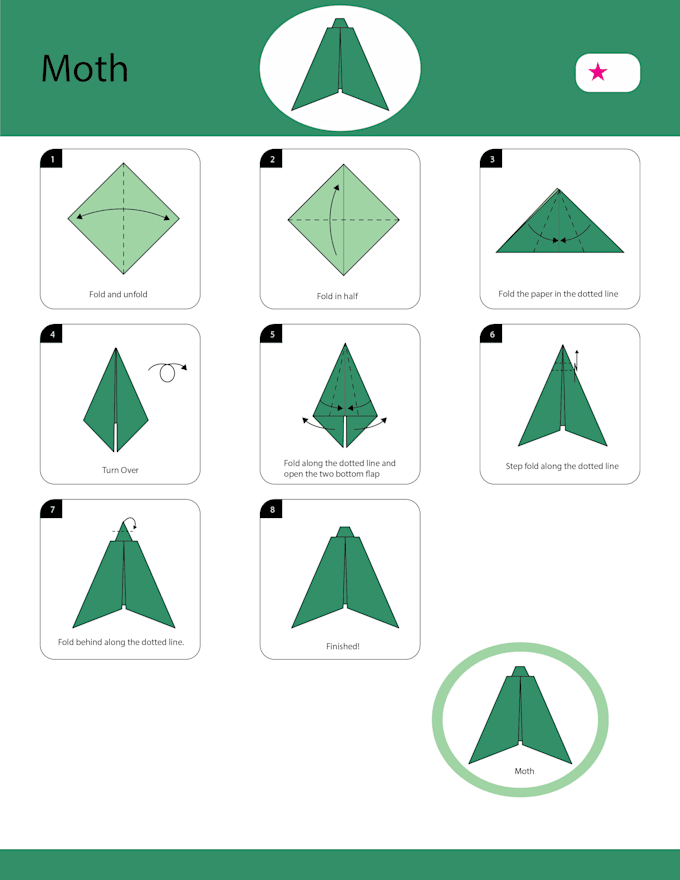 Create diy origami paper craft, coloring book page for kids by Opest ...