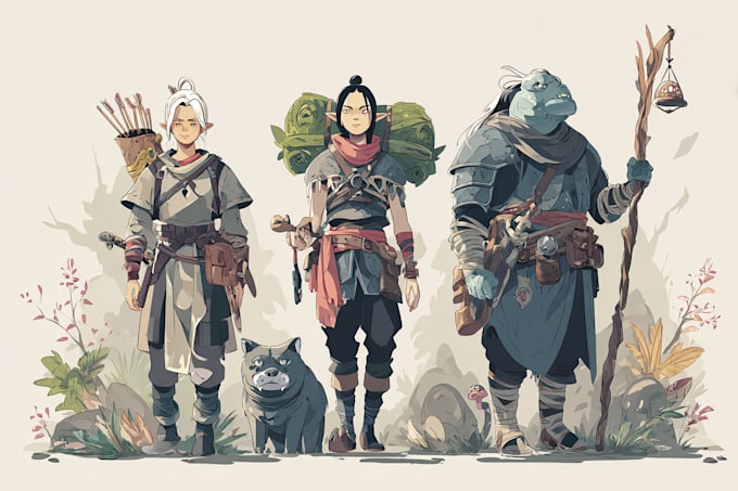 Dnd character art and dnd character art by Lihandet | Fiverr