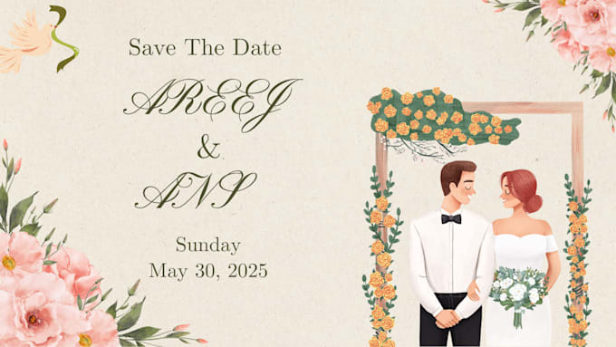 Design digital invitation and wedding cards by Malika_editor | Fiverr