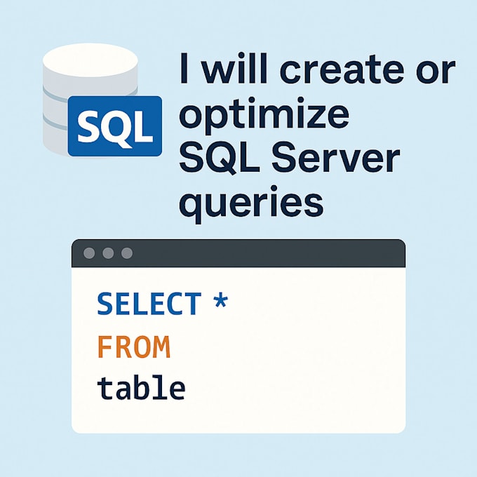 Create or improve sql server query by Platanussoft | Fiverr