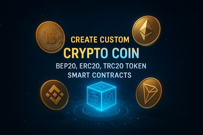 Create custom crypto coin, bep20 token, erc20 token, smart contract, trc20 by Markl676 | Fiverr