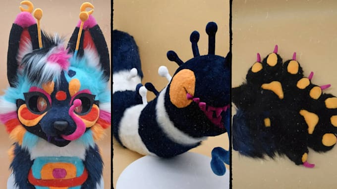 Custom quality fursuit head, mini partial, hand paw, tail fursuit full ...
