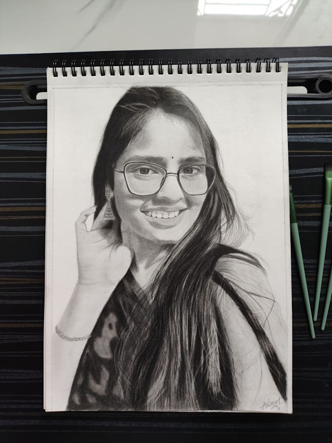Create realistic pencil sketch from your photo by Vikashk004 | Fiverr