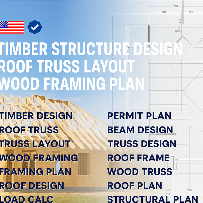 Create timber structure design roof truss layout wood framing plan by ...