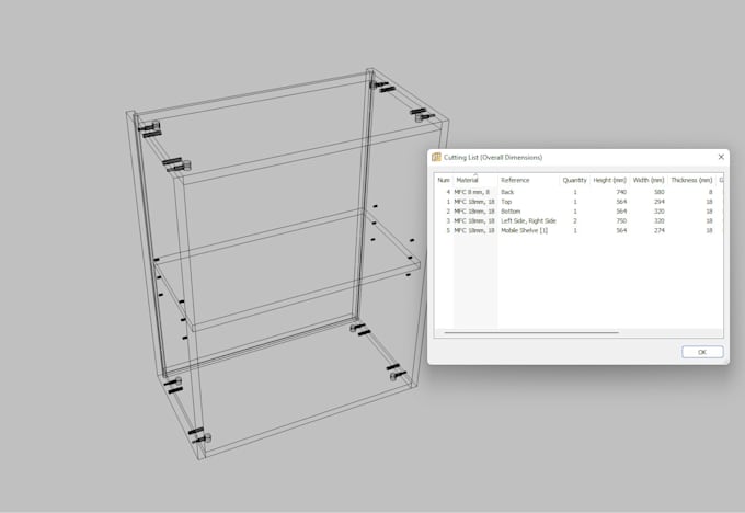 Do furniture design and cutting list by Cojocari | Fiverr