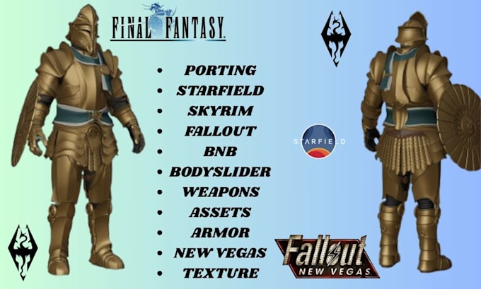 Create, edit and port custom mods for starfield fallout skyrim ffxiv outlast mod by Glamour_mods ...
