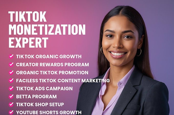 Do complete tiktok monetization organically with creator rewards program by Saktik | Fiverr