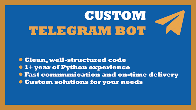 Create a custom telegram bot using aiogram and python by Wesper826 | Fiverr