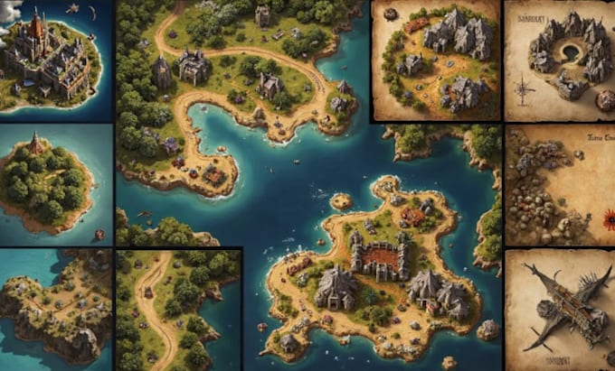 Draw detailed map illustration, graphic map, city map, tourist map for ...