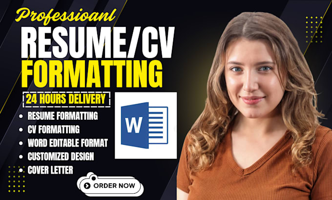 Do professional resume formatting cv formatting ms word document template design by Angelabarton ...