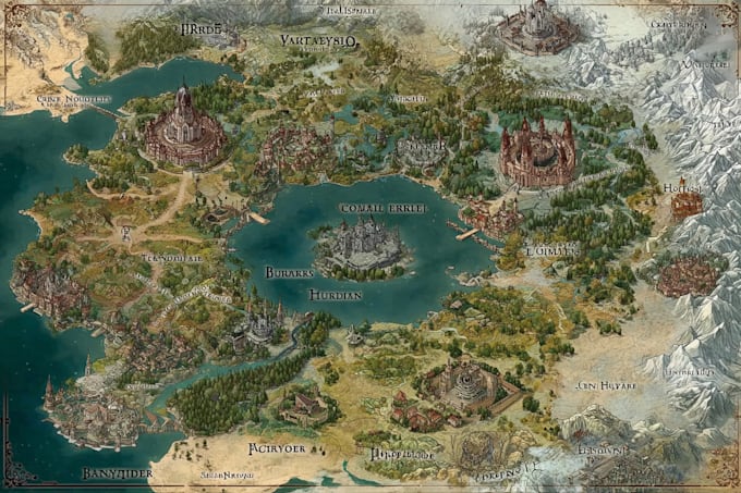 Make fantasy map illustration for dnd, novels and games by Mayersear ...