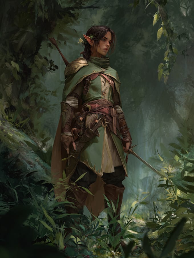 Create a amazing fantasy, dnd character illustration by Akiradiggs59 ...
