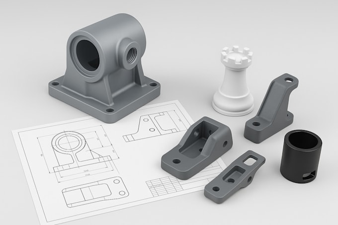 Create 3d cad model stl printer 3d design using blender, autocad or ...