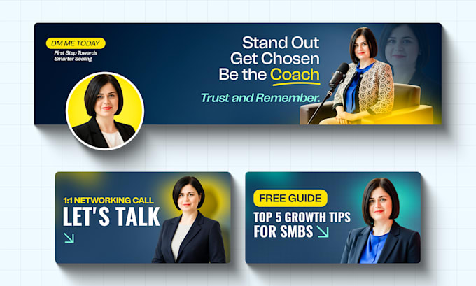 Design custom linkedin banner, profile picture, featured sections by ...