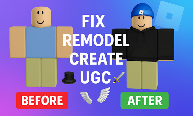 Fix roblox model, remodel roblox avatar, fix roblox mesh, redesign ...