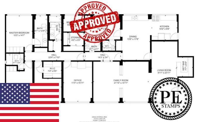 Draw, stamp architectural 2d floor plan mep houseplan permit blueprint drawings by Sandra ...
