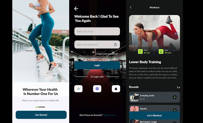 Do figma web app mobile app development flutter mobile app flutterflow app ui ux by Faithui25 ...