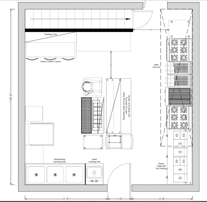 Do commercial kitcehn design plan for county permit approval by Zubair ...