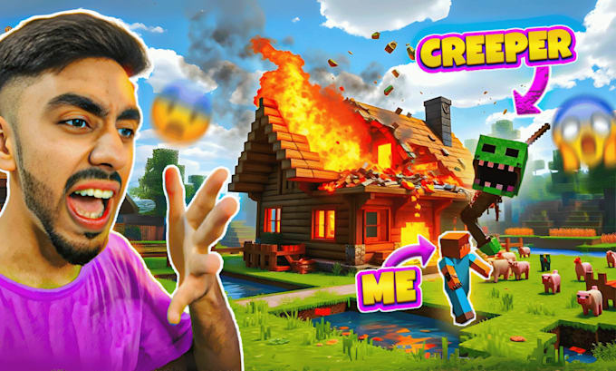 Design minecraft youtube thumbnail by Aseems_saqlain | Fiverr
