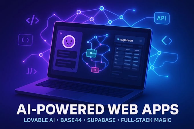 Build ai powered web apps using lovable ai, base44 and supabase by Britt_love | Fiverr