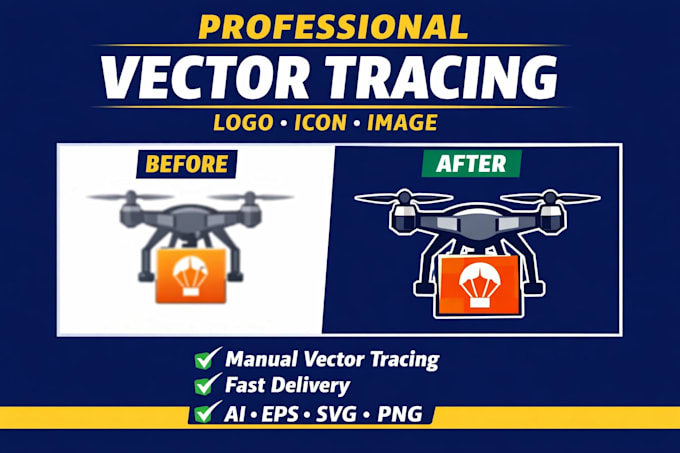 Manually vector trace your logo, icon, or image by Waleed_design4 | Fiverr
