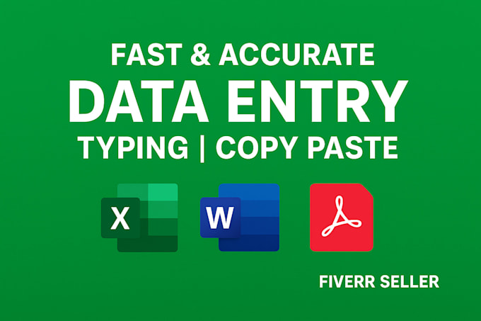 Do accurate data entry, typing, copy paste, excel and pdf conversion by Kalivelinave484 | Fiverr