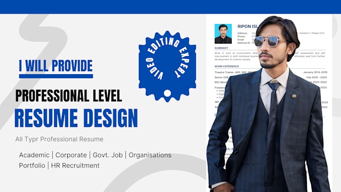 Design a modern eye catching resume or cv by Riponkhanovi | Fiverr