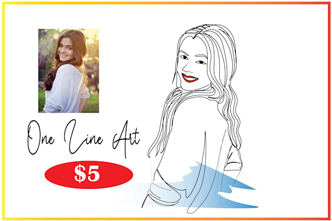 Draw one line art, line drawing of your portrait in 24 hours by Avro ...