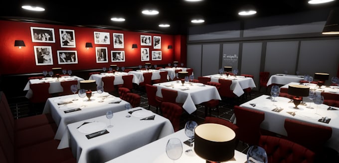 Do restaurant interior design, coffee shop, café, 3d render, retail ...