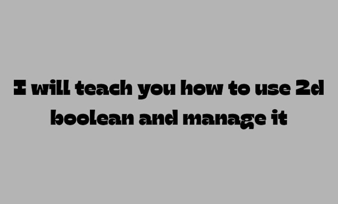 Teach you how to use 2d boolean and manage it by Timi_vtuber | Fiverr